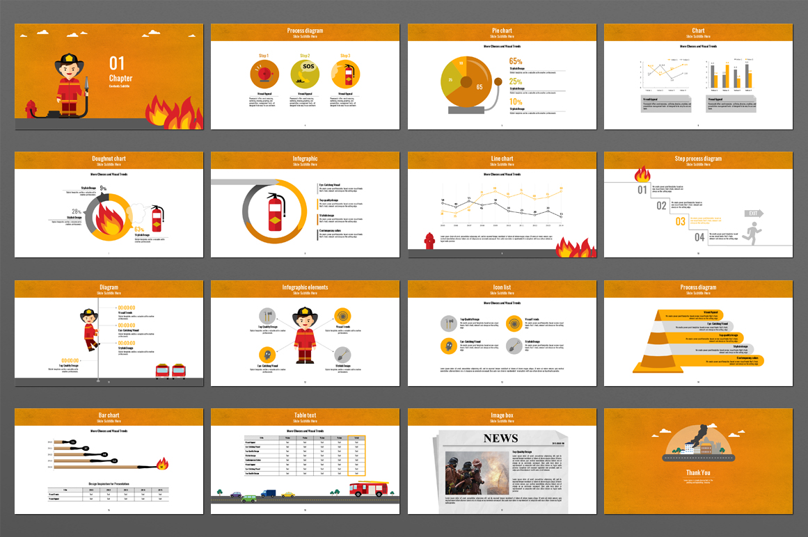 Firefighter ~ Presentation Templates on Creative Market