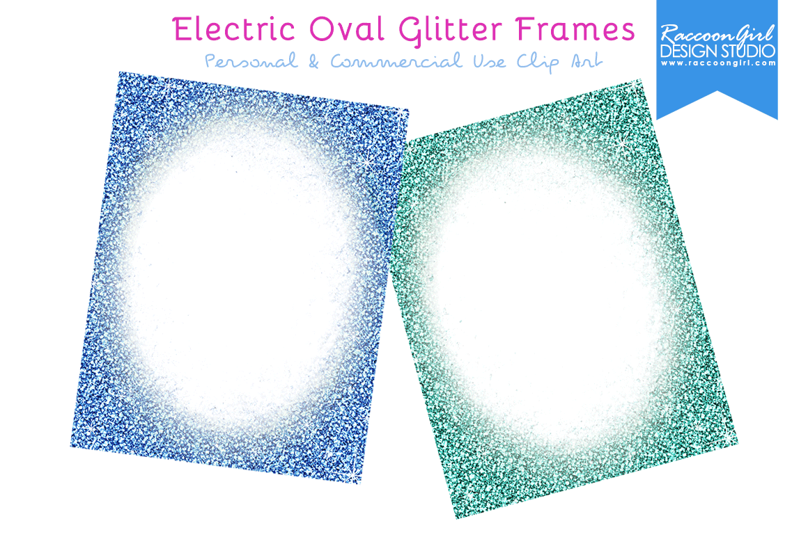 Electric Oval Glitter Frames ~ Illustrations on Creative Market
