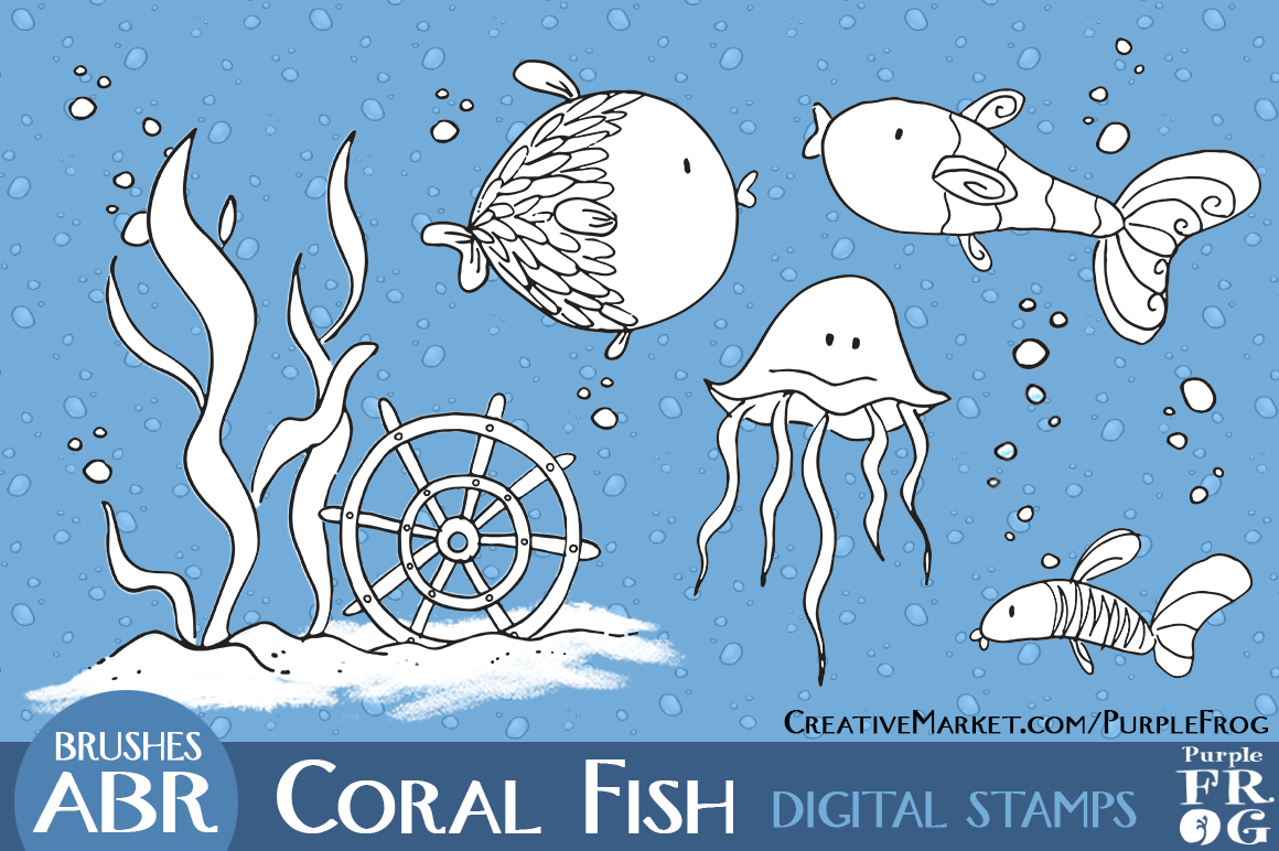 CORAL FISH - Stamps / Brushes ~ Brushes on Creative Market