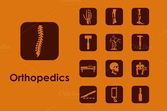 Set of orthopedics simple icons ~ Icons on Creative Market