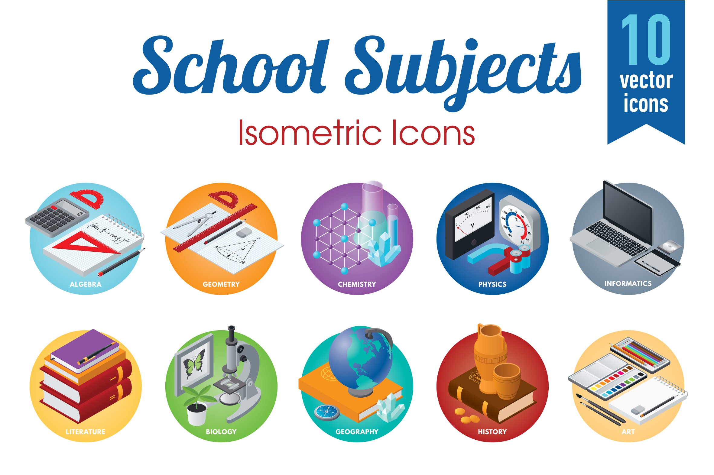School Subjects Icons On Creative Market School Subjects Icons On Creative Market