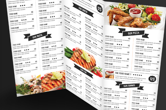 Simple & Clean Food Menu ~ Brochure Templates on Creative Market