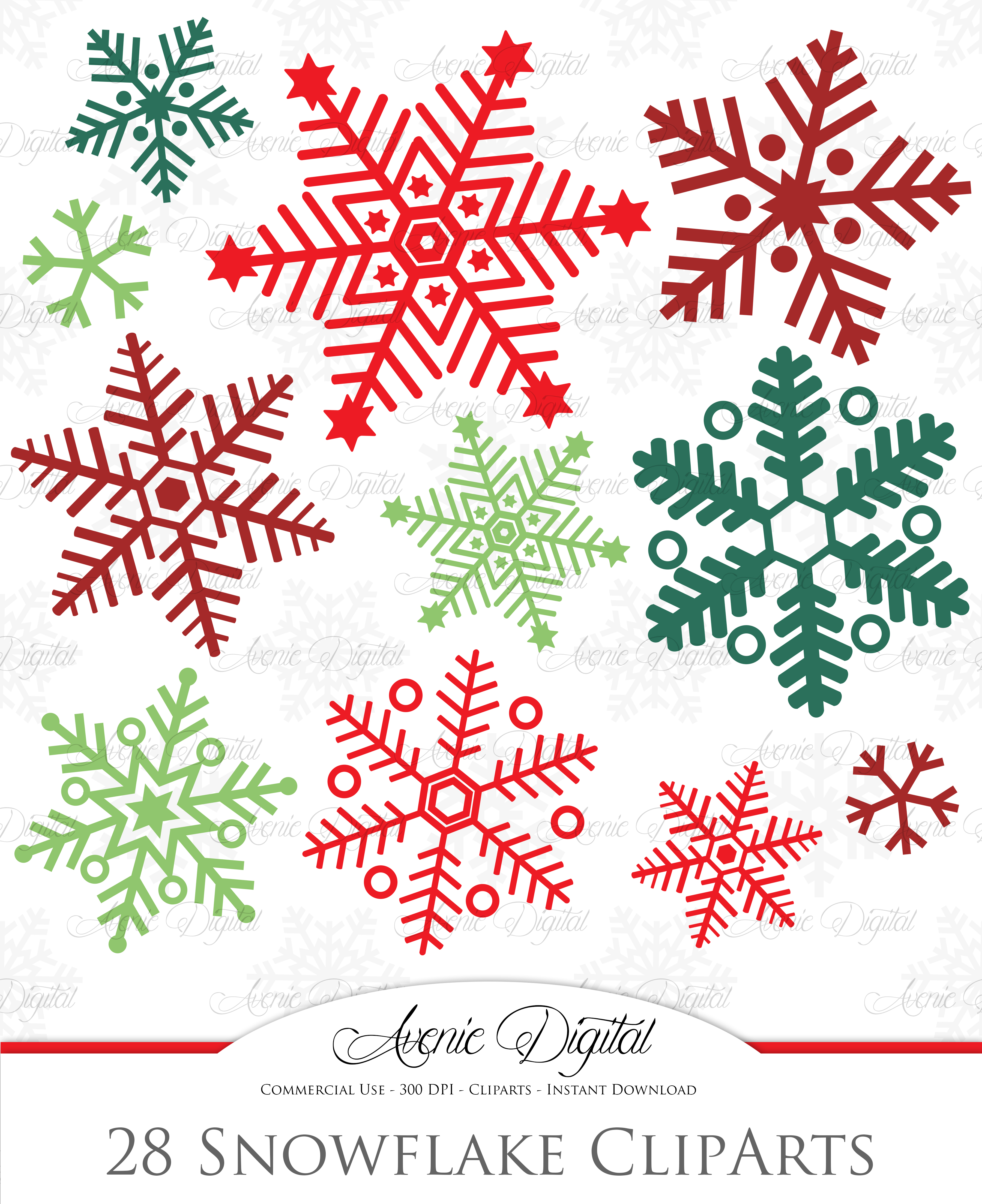 28 Christmas Snowflakes ~ Illustrations on Creative Market