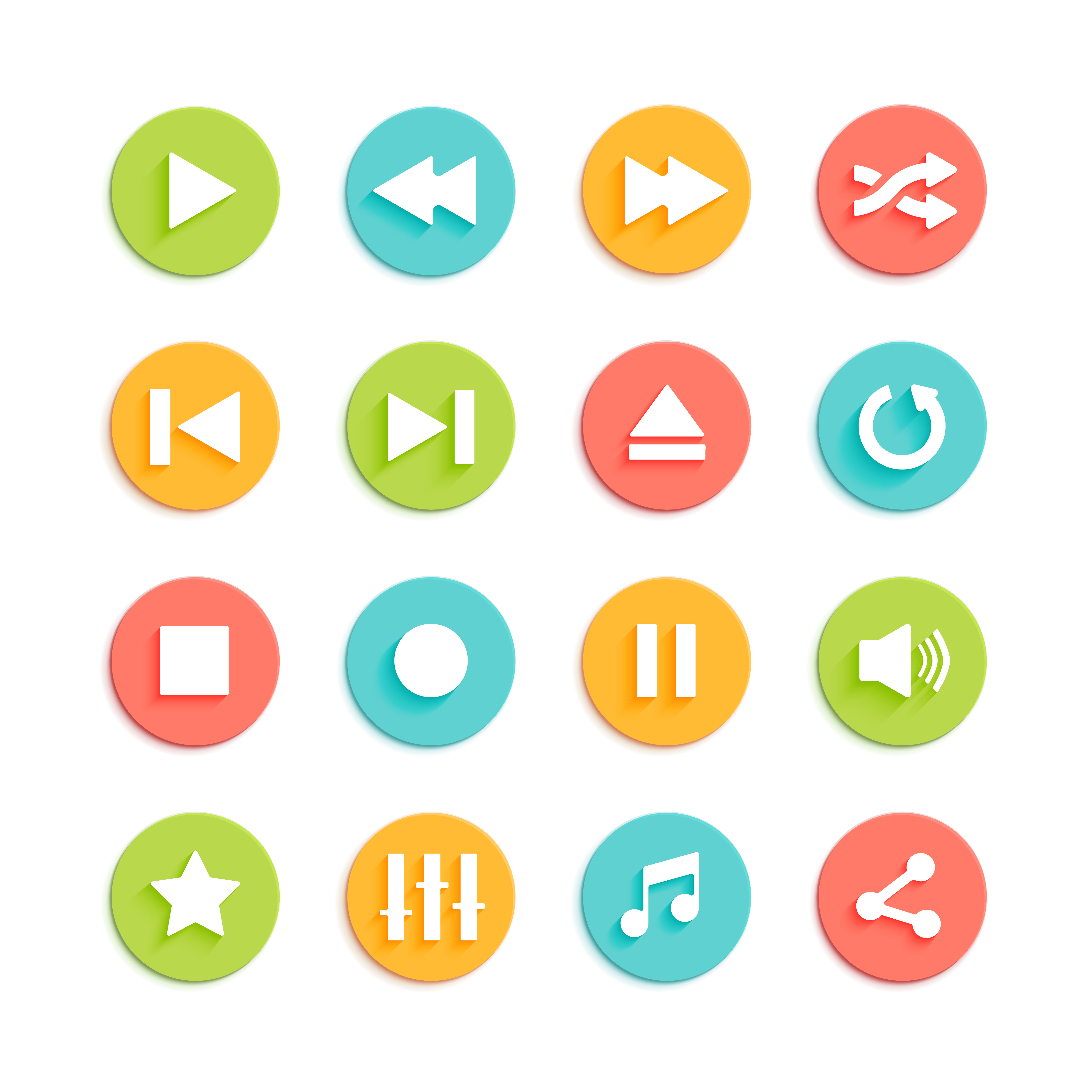 Media player icons ~ Icons on Creative Market