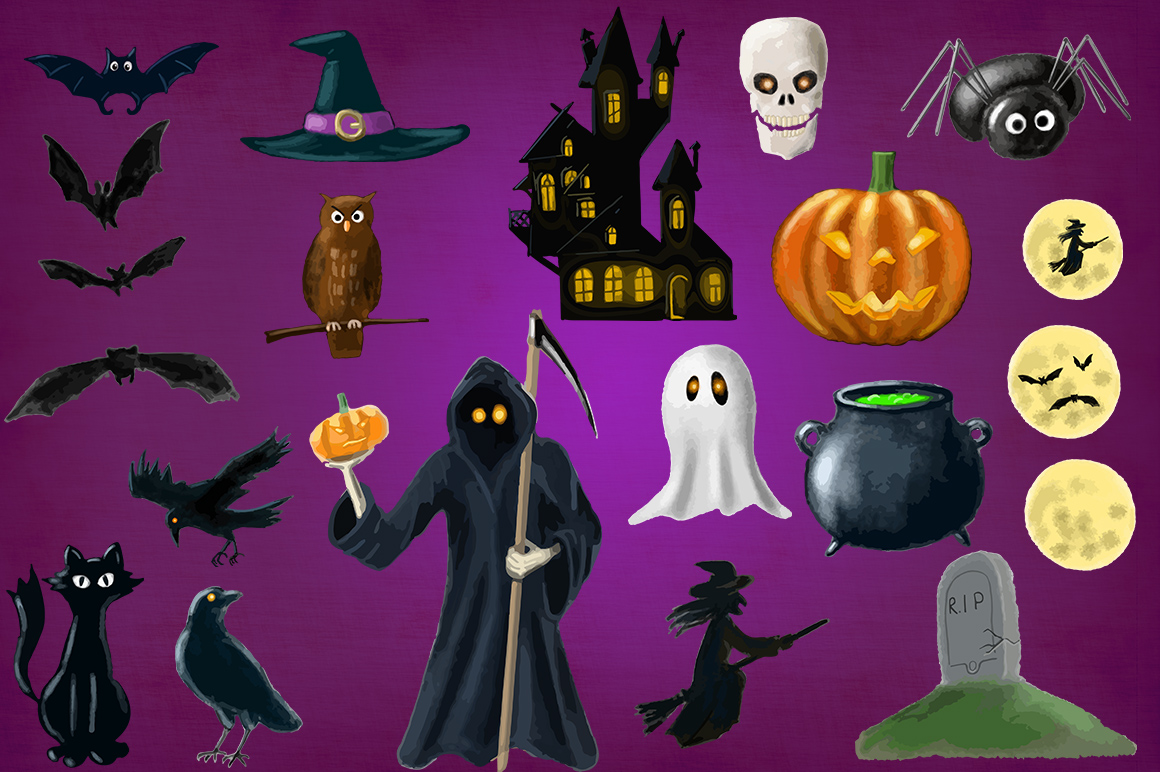 Halloween Clipart Elements Set ~ Graphics on Creative Market