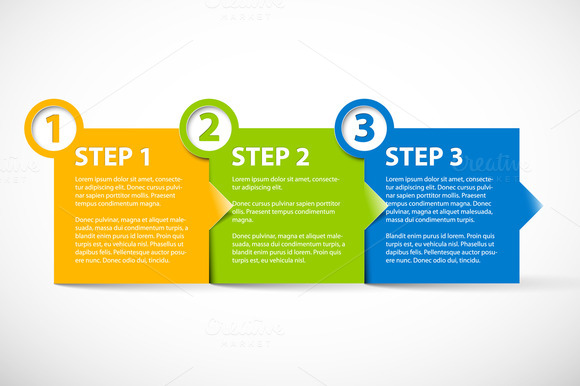 Three Steps Template ~ Objects on Creative Market