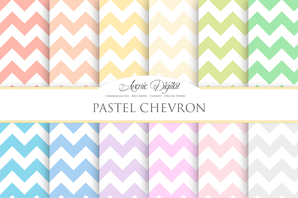 Pastel Chevron Digital Paper ~ Patterns on Creative Market
