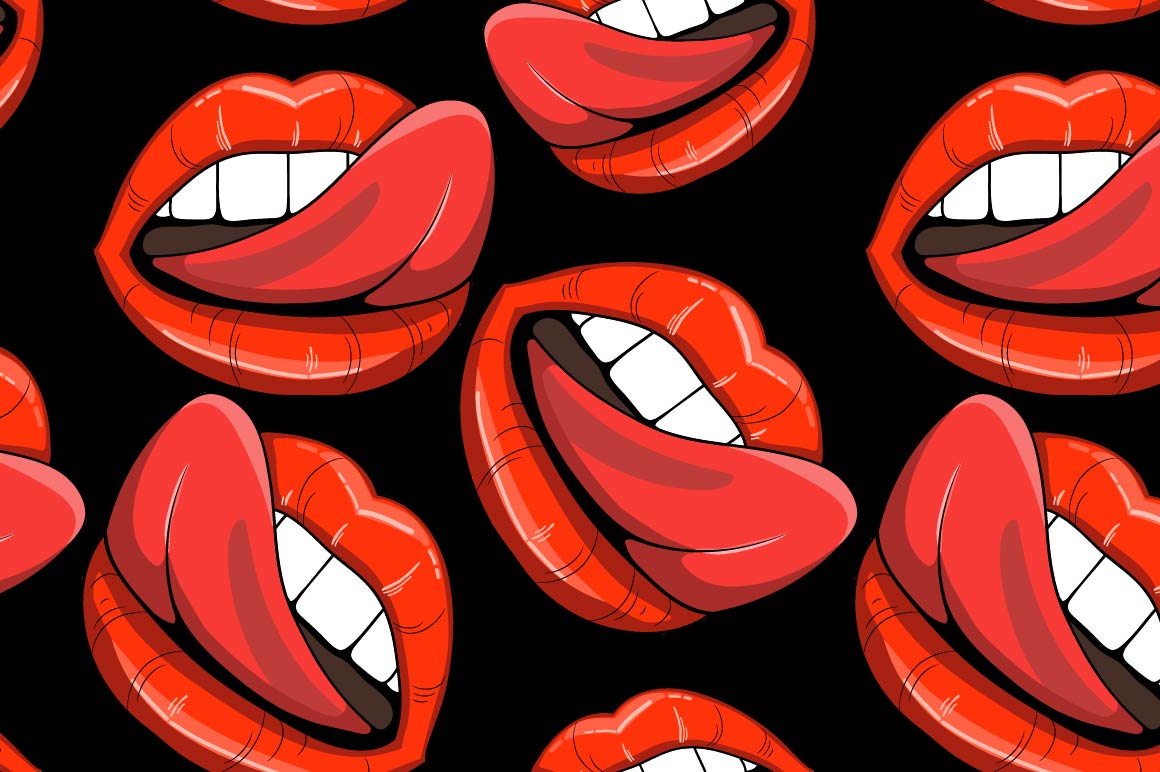 Vector Set With Sexy Lips ~ Graphics On Creative Market