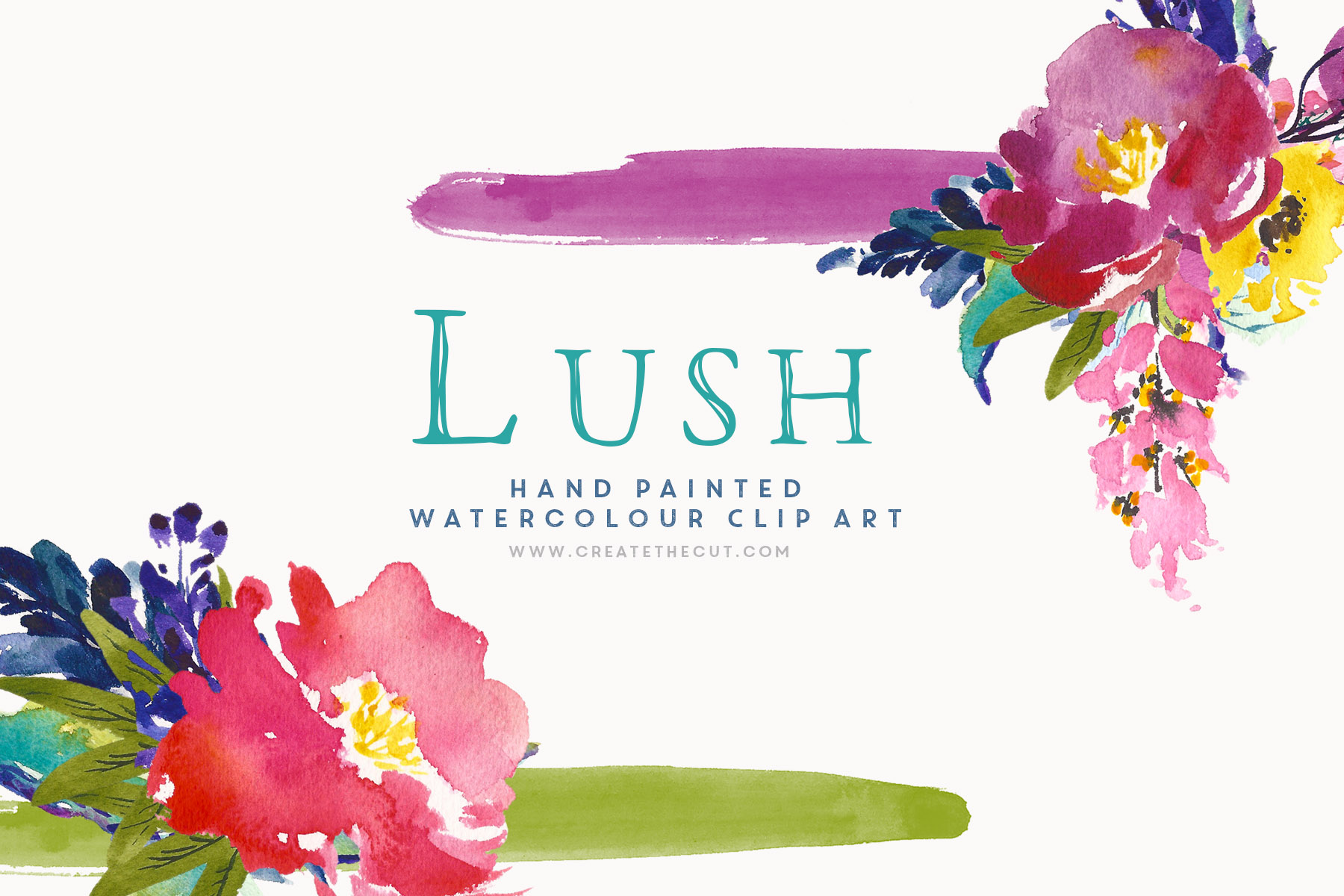 Watercolour Flower Clip Art - Lush ~ Illustrations on Creative Market