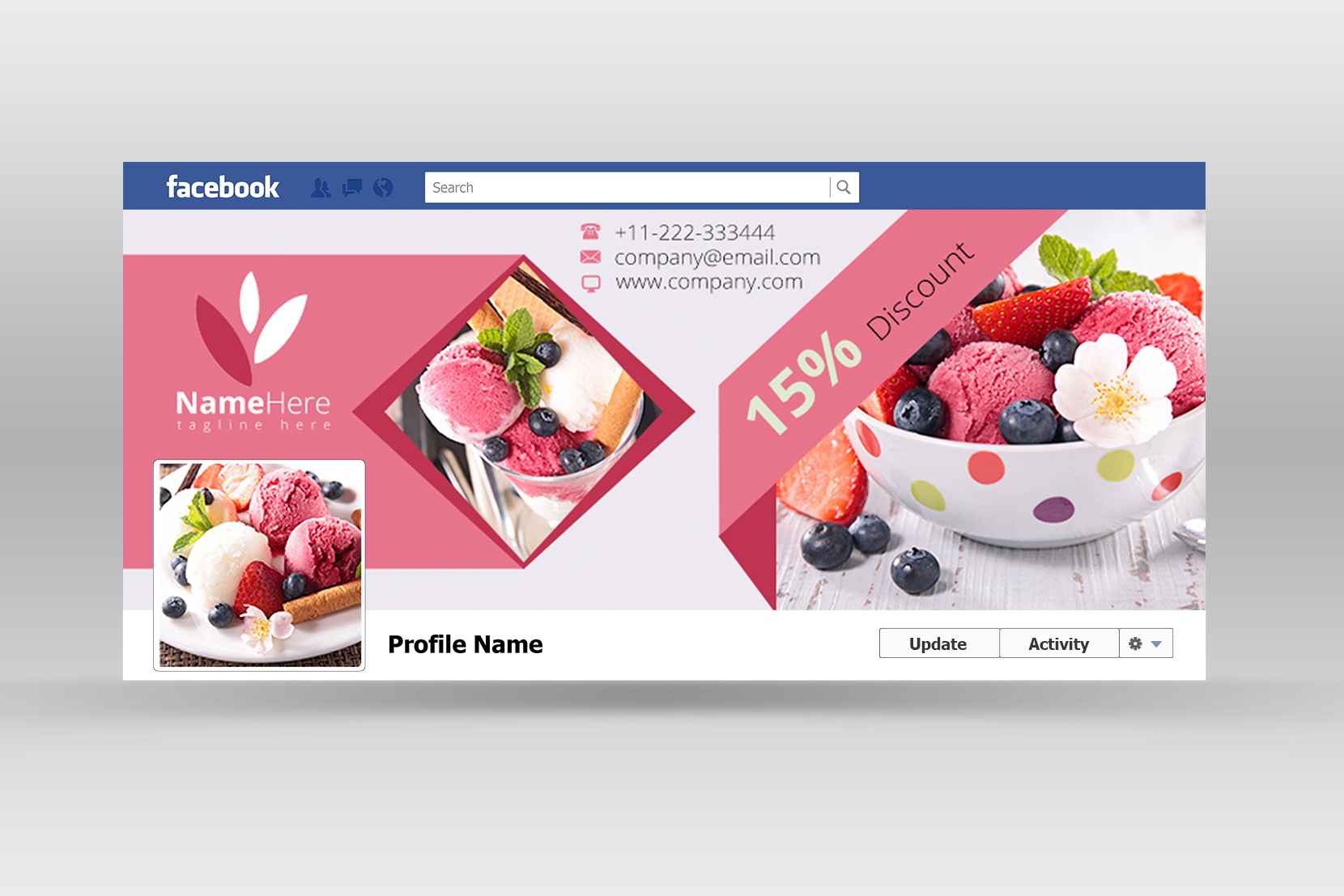Food Facebook Cover ~ Web Elements on Creative Market