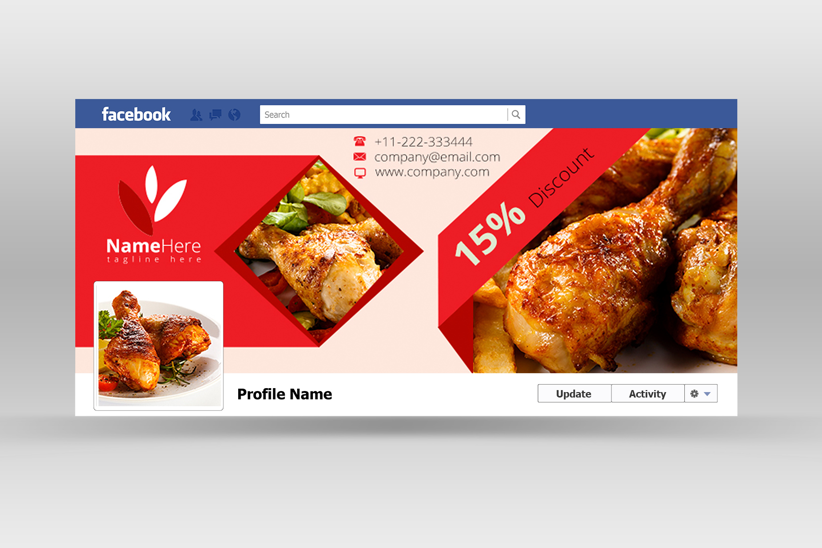 Food Facebook Cover ~ Web Elements on Creative Market