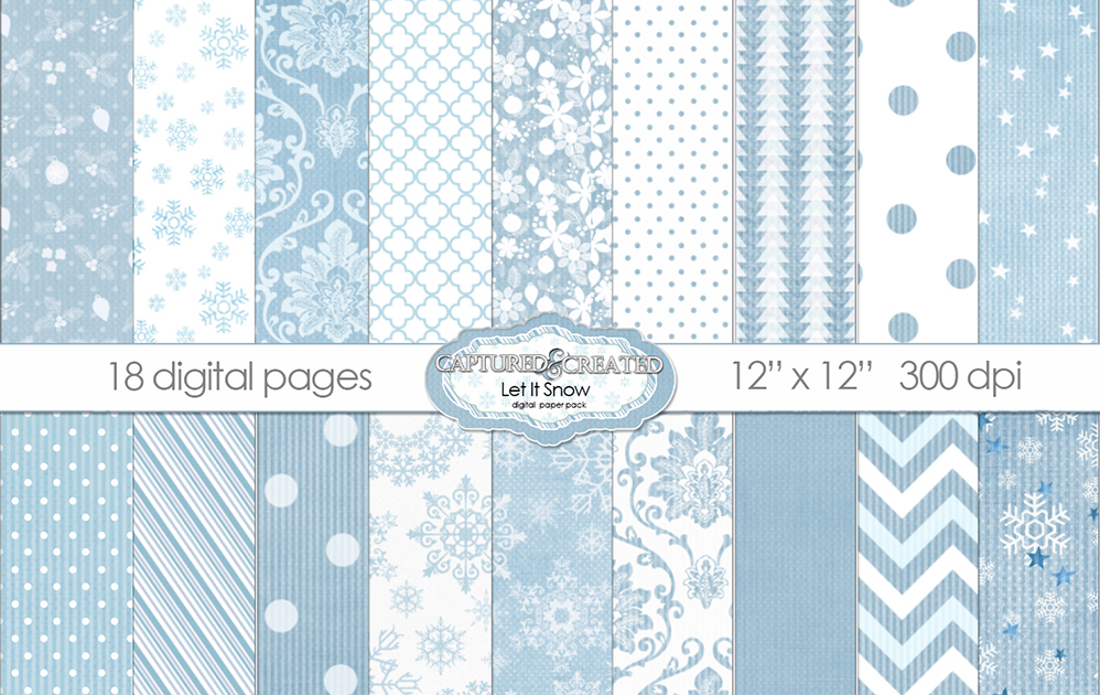 Let It Snow 18 Holiday Digital Paper ~ Patterns on Creative Market