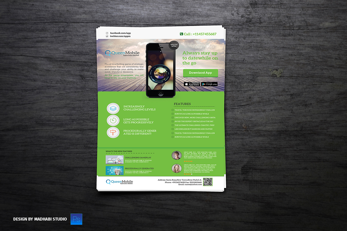 Creative Mobile App Flyer ~ Flyer Templates on Creative Market