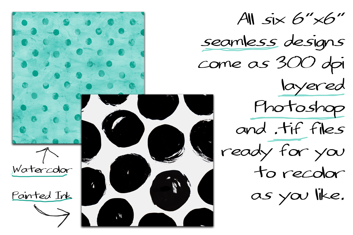 Seamless Hand Painted/Stamped Dots ~ Patterns on Creative Market