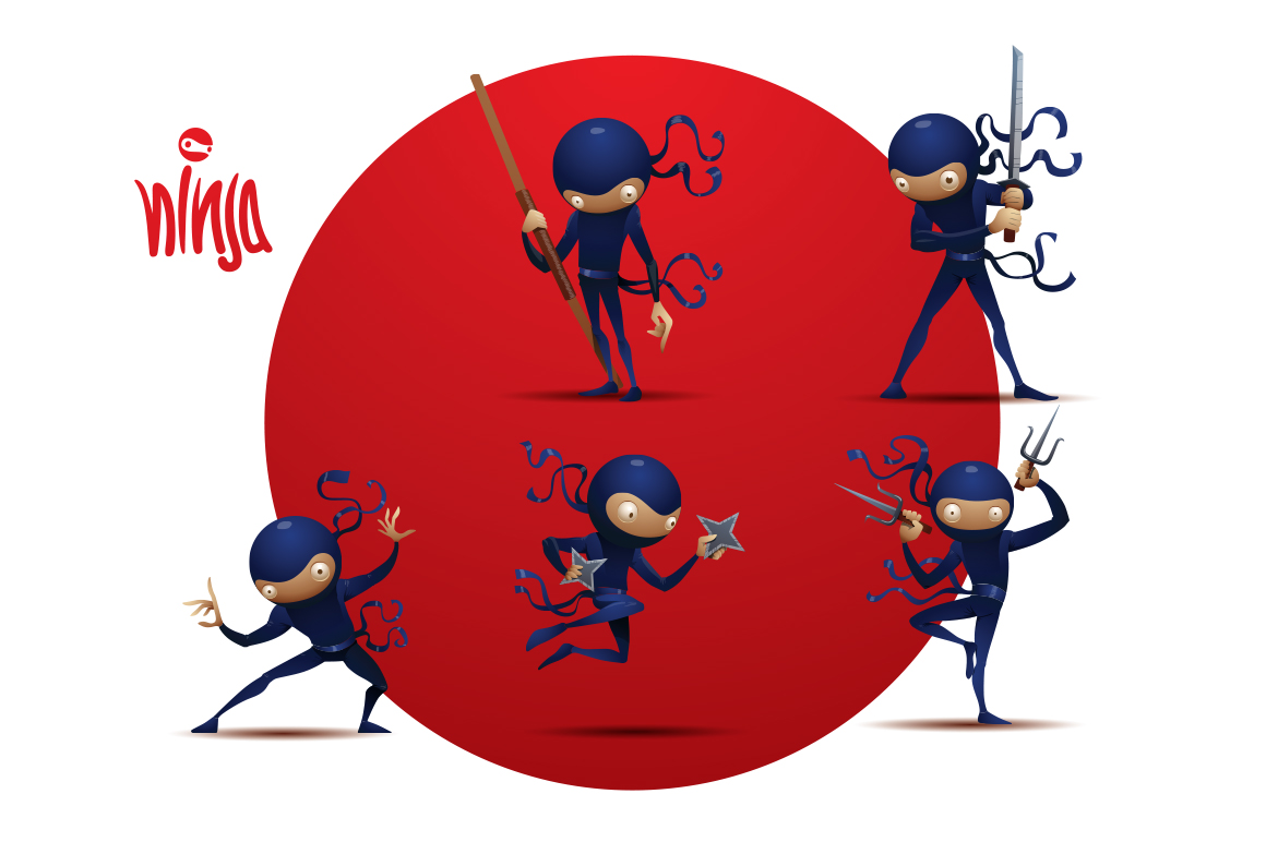 Ninja set, vector ~ Illustrations on Creative Market