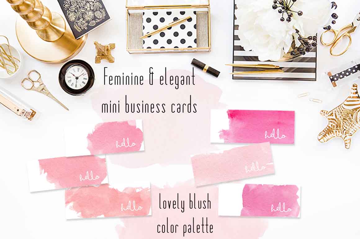 Feminine Mini Business Cards Bundle ~ Business Card Templates on ...