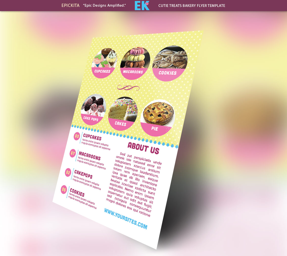 Cutie Treats Bakery Flyer Template ~ Flyer Templates on Creative Market