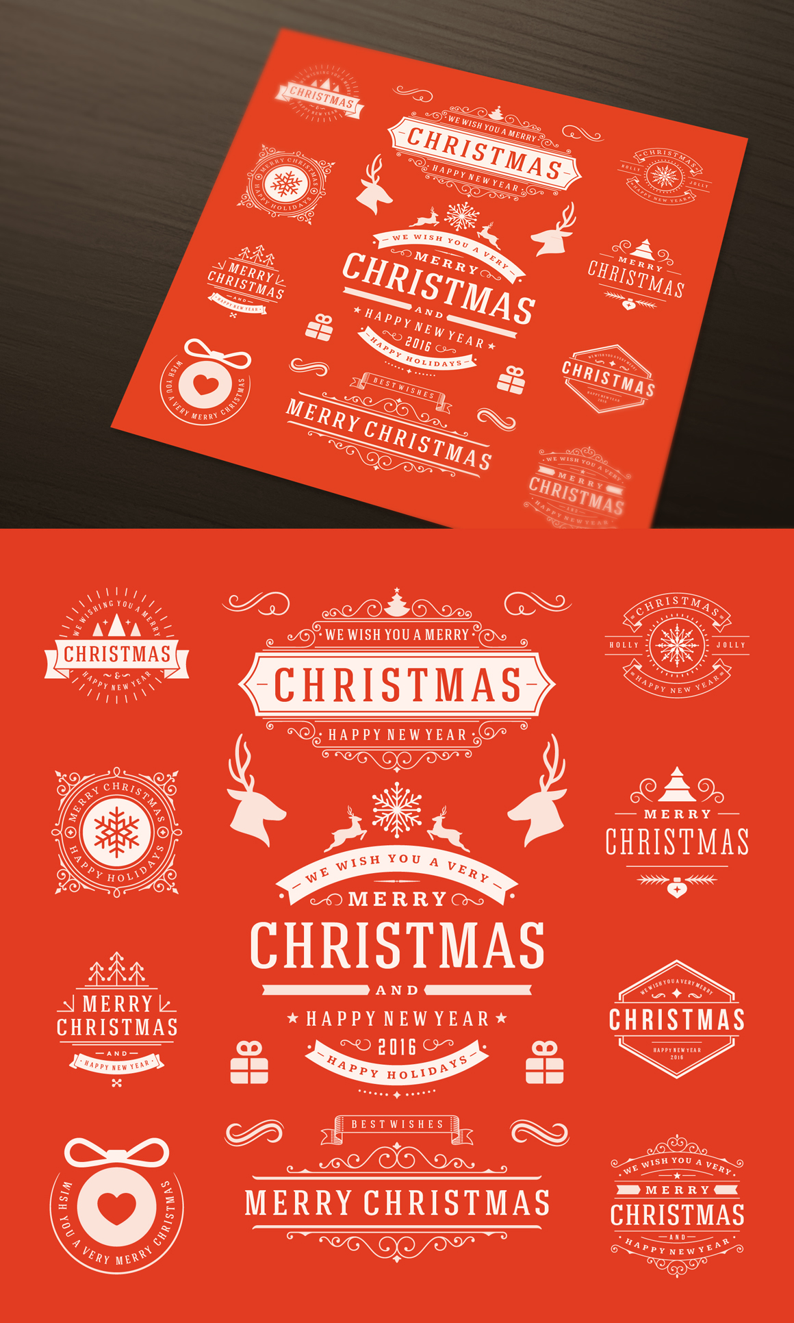 10 Christmas labels and badges ~ Logo Templates on Creative Market