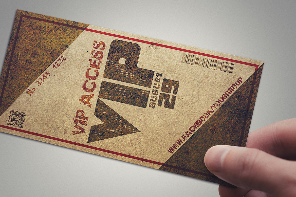 Grunge VIP PASS card ~ Card Templates on Creative Market