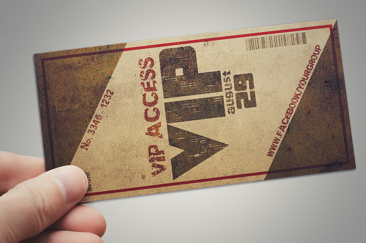Grunge VIP PASS card ~ Card Templates on Creative Market