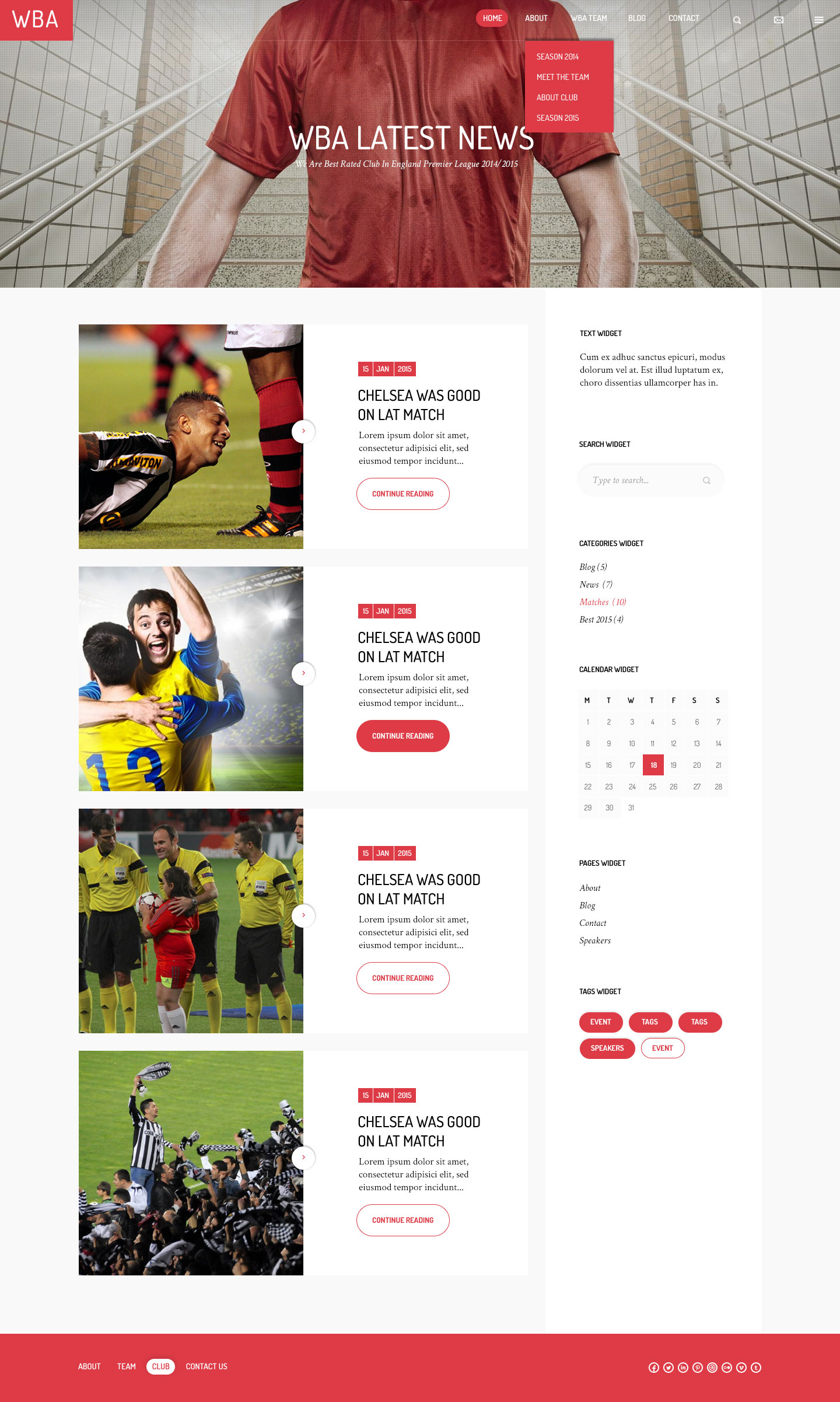 WBA - HTML5 Template for Sport ~ Website Templates on Creative Market