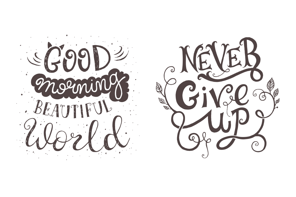 8 hand drawn inspirational quotes ~ Illustrations on Creative Market