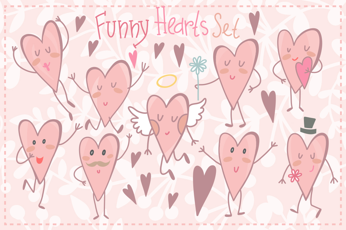 Funny hearts. ~ Illustrations on Creative Market