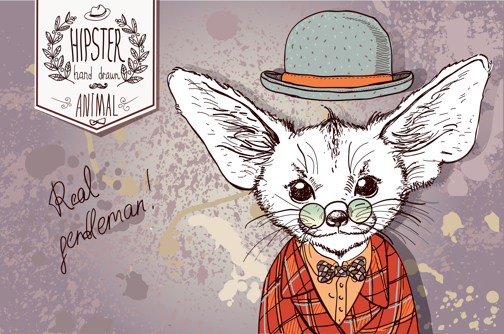 Hipster animals - set 1 ~ Illustrations on Creative Market