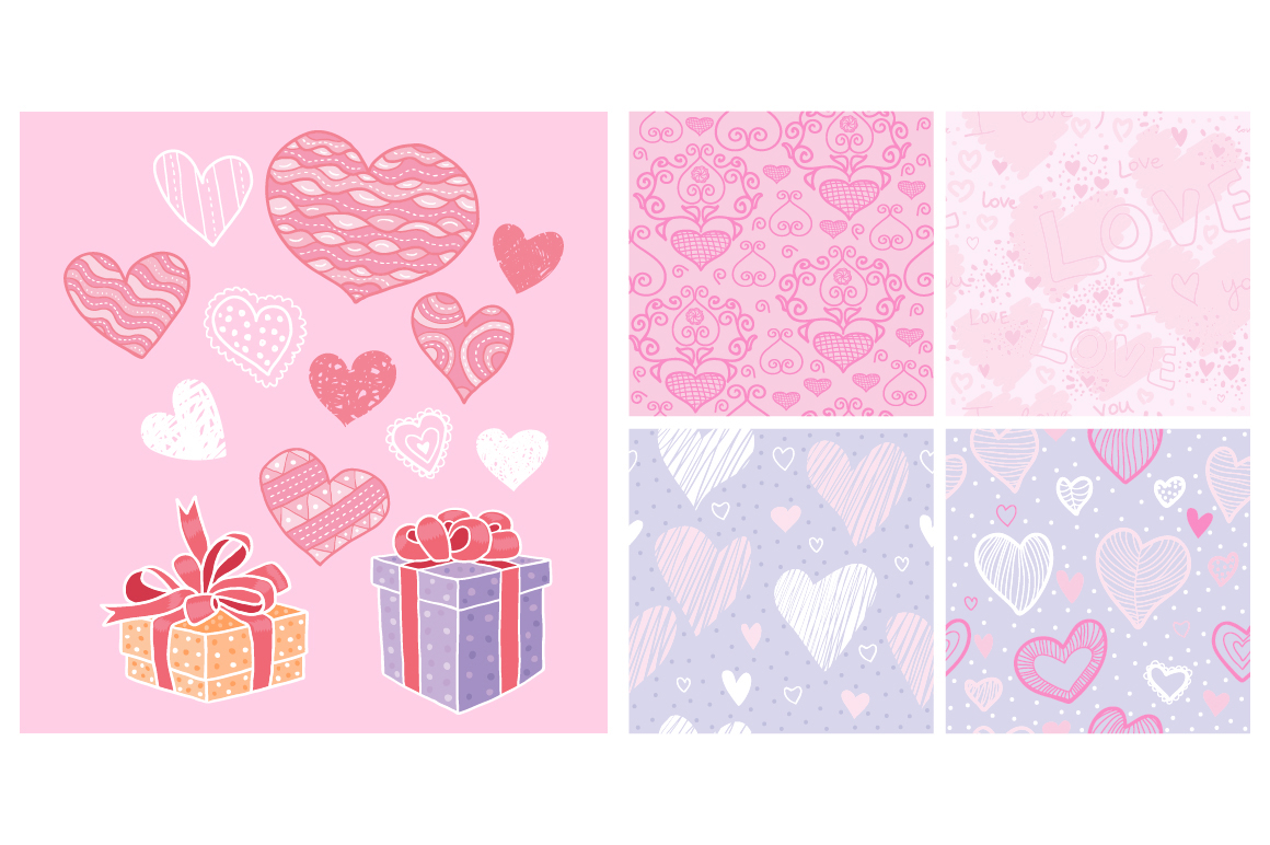 Hearts & Patterns ~ Patterns on Creative Market