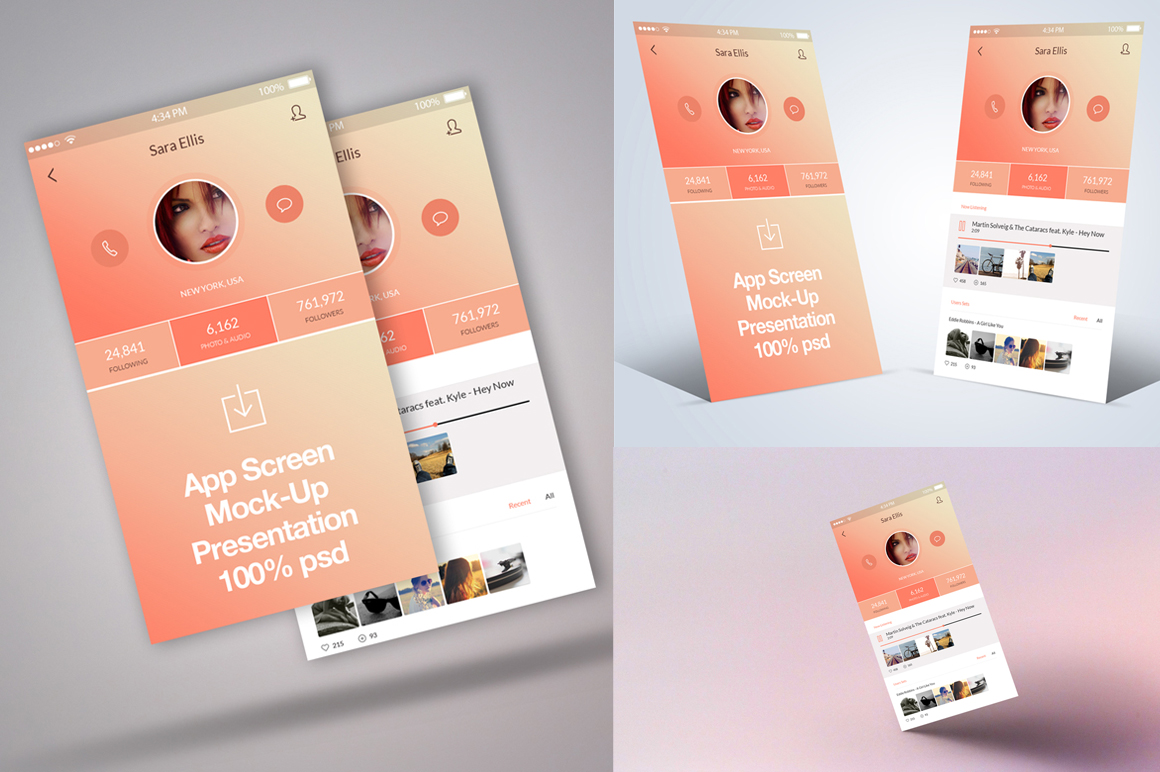 iPhone apps Mock-ups ~ Product Mockups on Creative Market