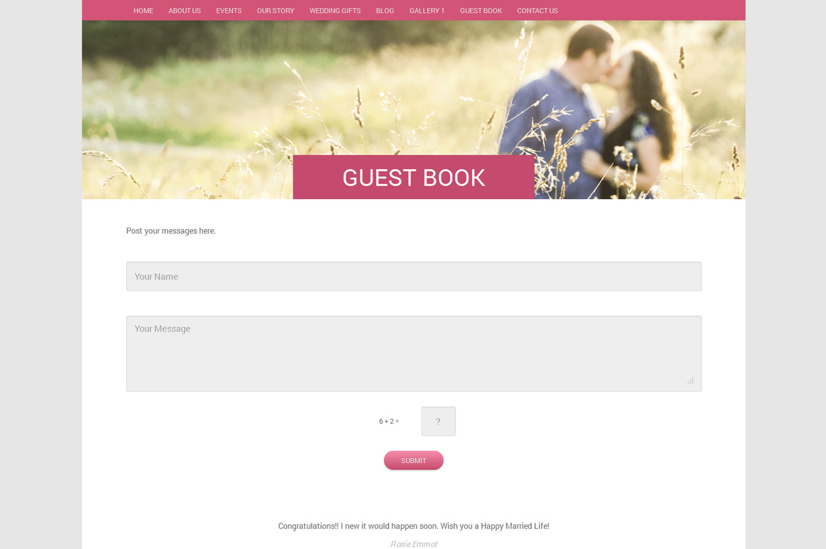 Wedding Website Template HTML ~ HTML/CSS Themes on Creative Market