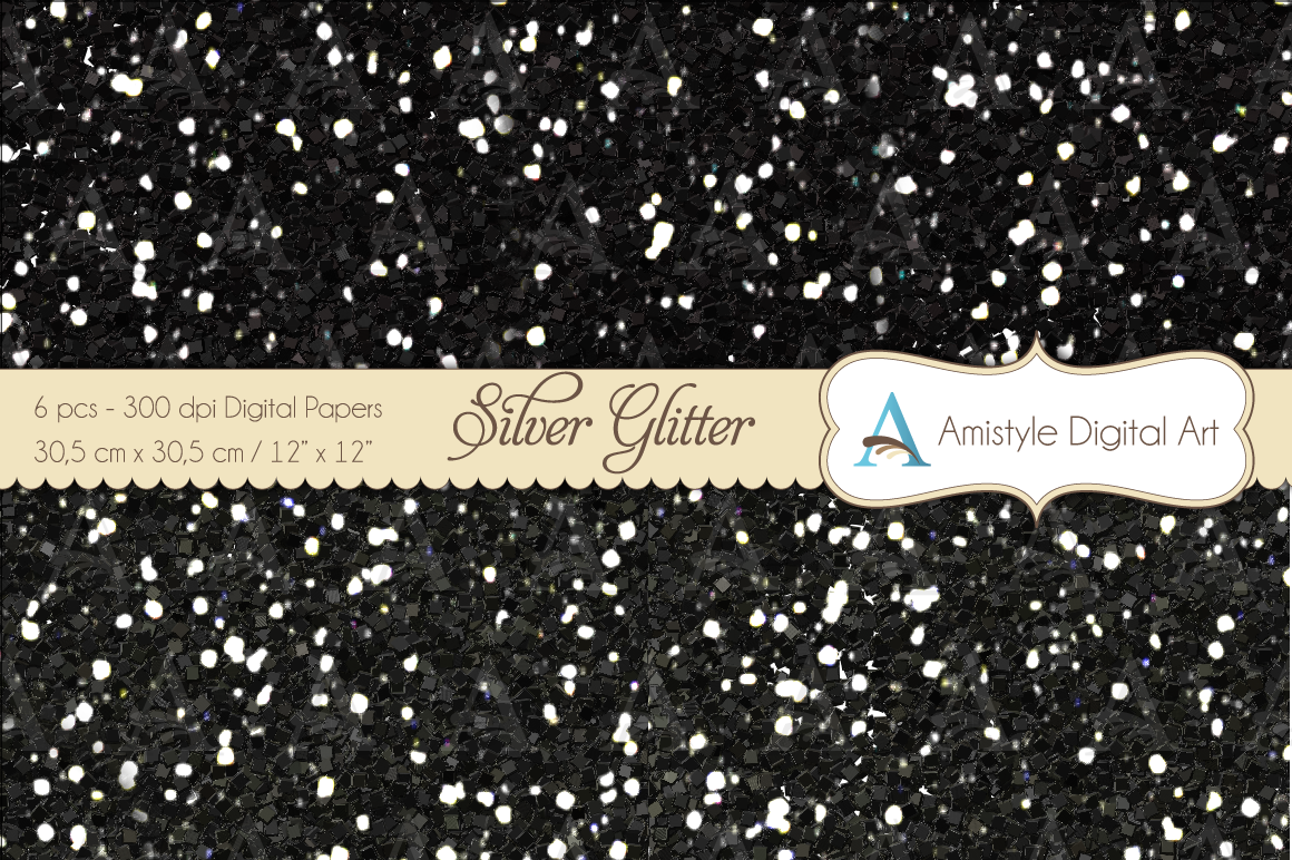 Glitter Silver-Digital Papers ~ Textures on Creative Market