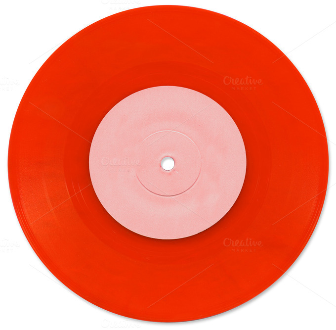 Bright Red Vinyl Record Single ~ Technology Photos on Creative Market