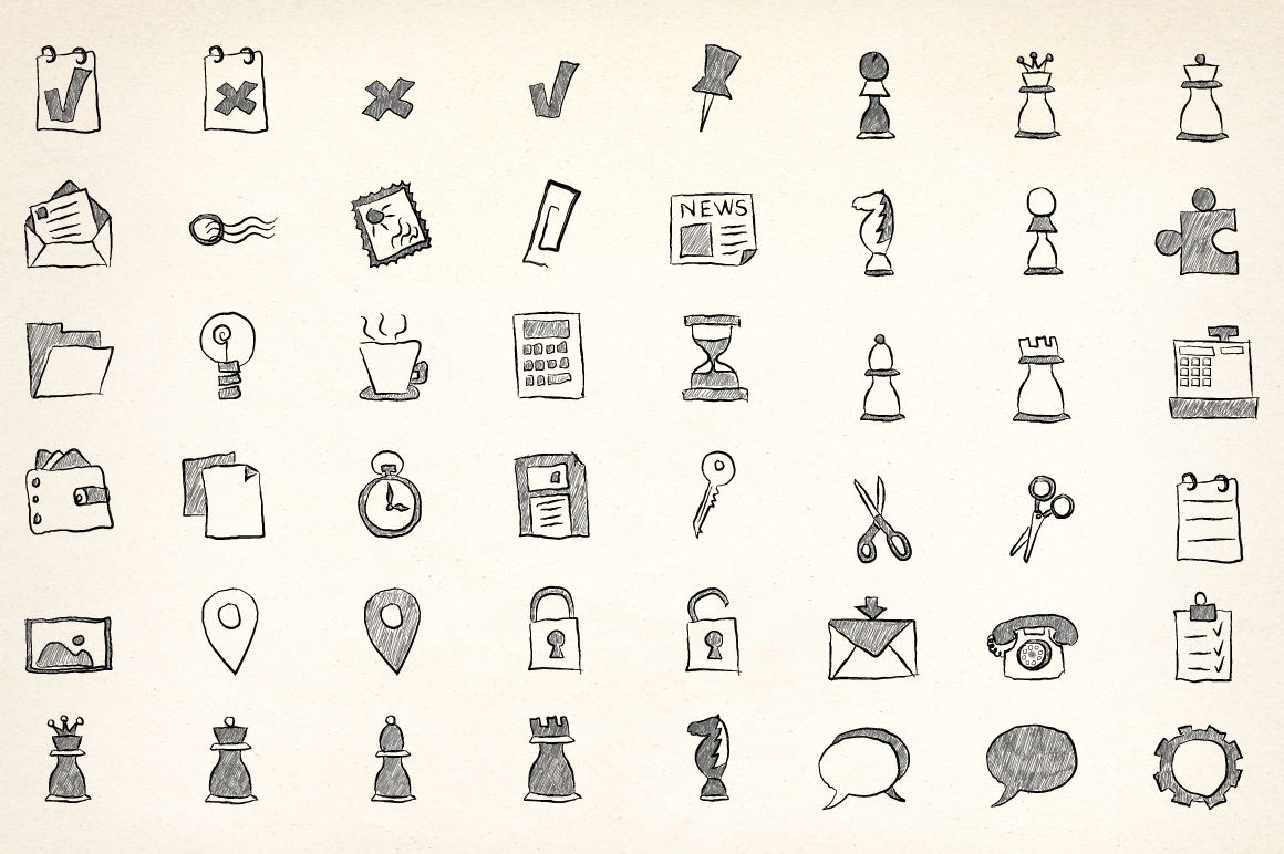 260 Hand Drawn Icons ~ Icons on Creative Market