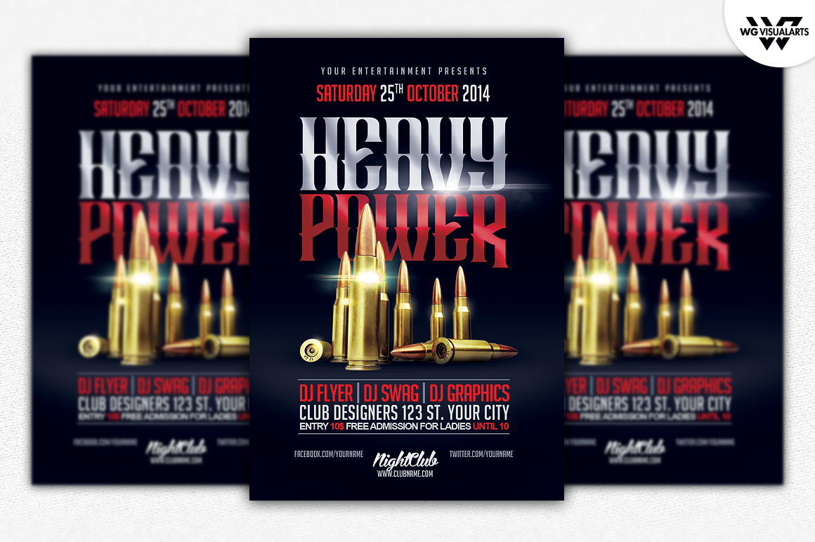 GUN BULLETS Flyer Template ~ Flyer Templates on Creative Market
