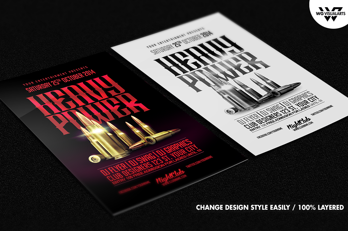 GUN BULLETS Flyer Template ~ Flyer Templates on Creative Market