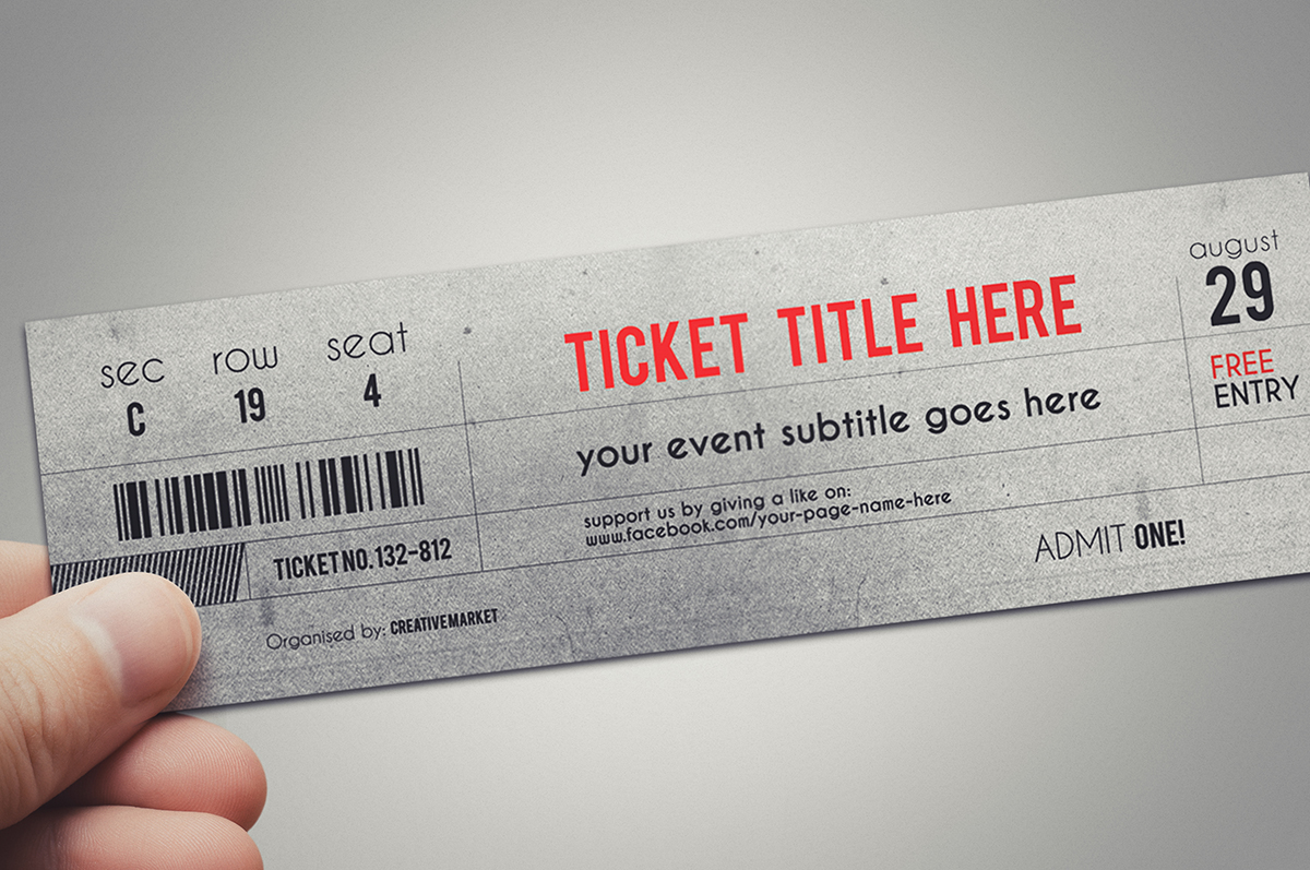 Stylish ticket template ~ Card Templates on Creative Market