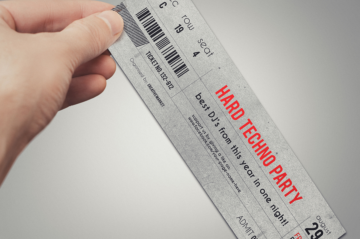 Stylish ticket template ~ Card Templates on Creative Market