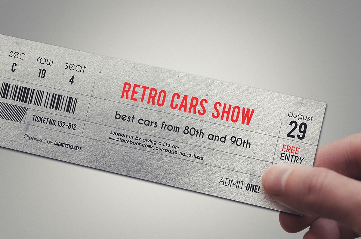 Stylish ticket template ~ Card Templates on Creative Market
