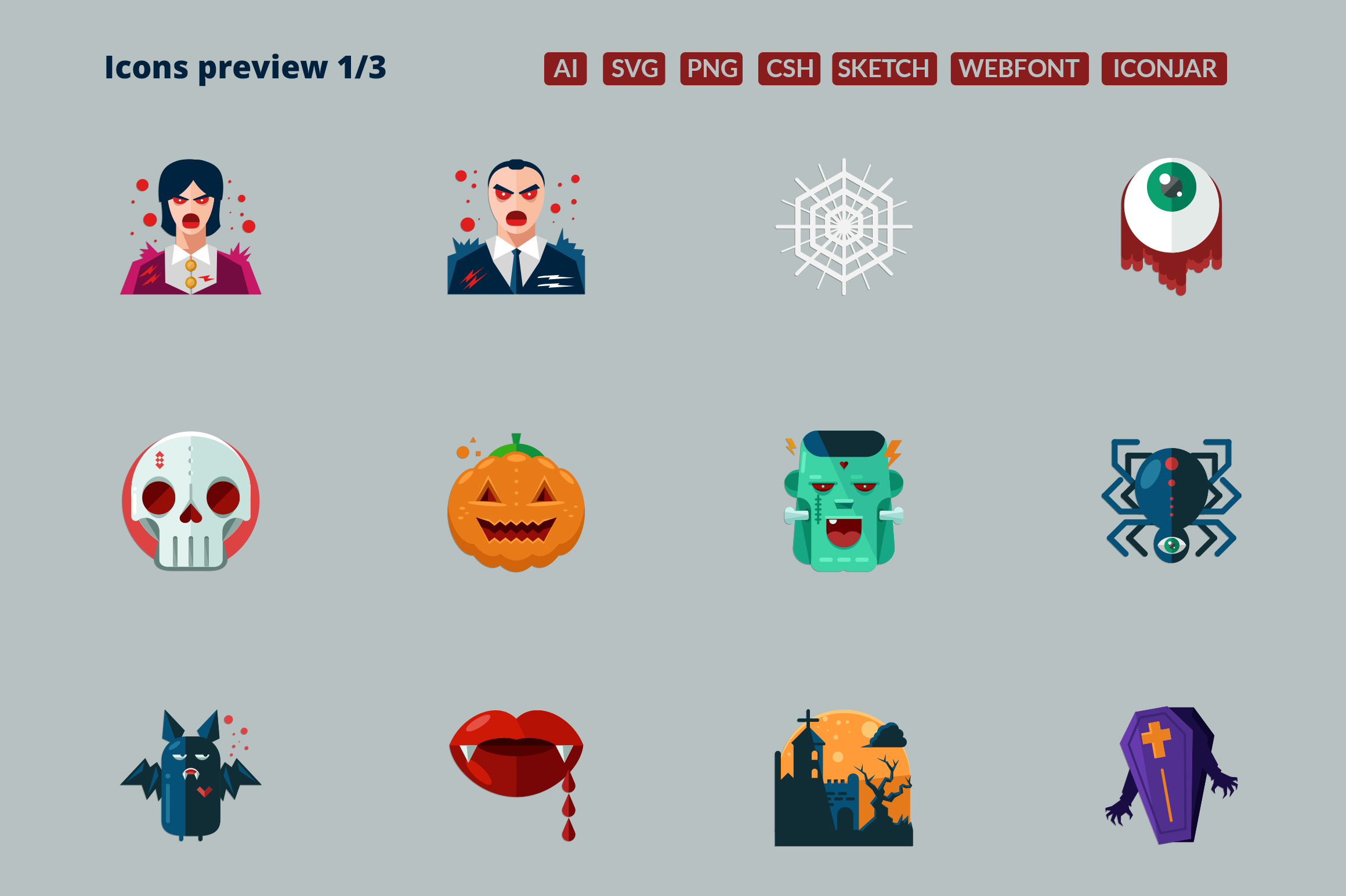 29 Flat Detailed Halloween Icons ~ Icons on Creative Market