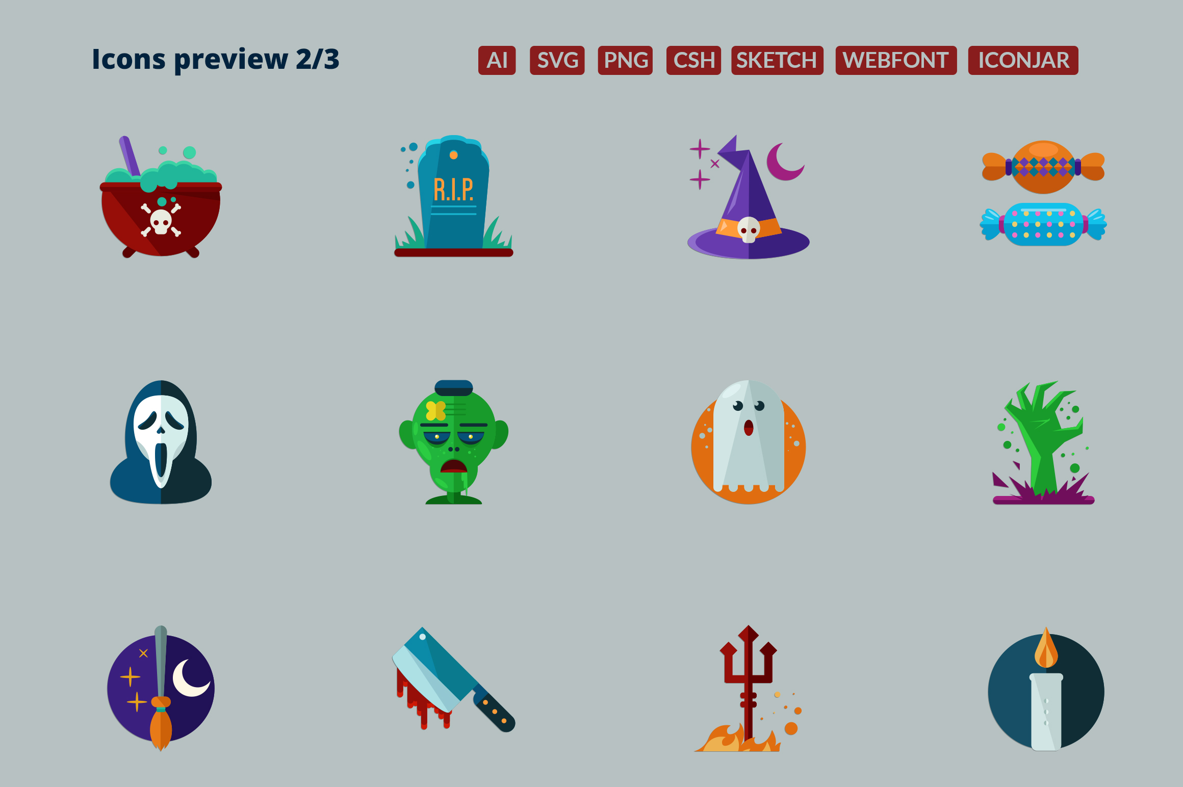 29 Flat Detailed Halloween Icons ~ Icons on Creative Market