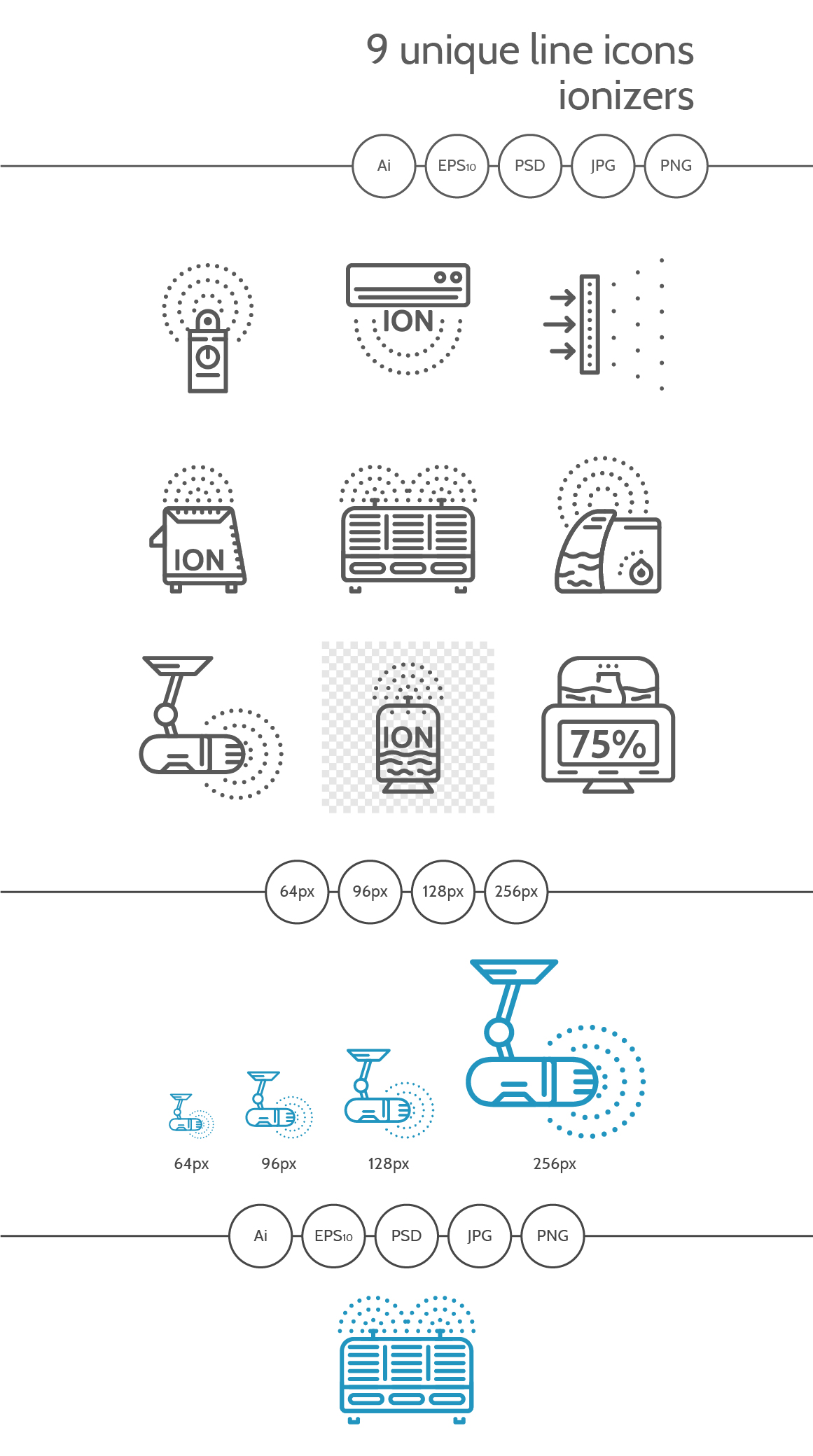 Ionizers Line Vector Icons ~ Icons on Creative Market