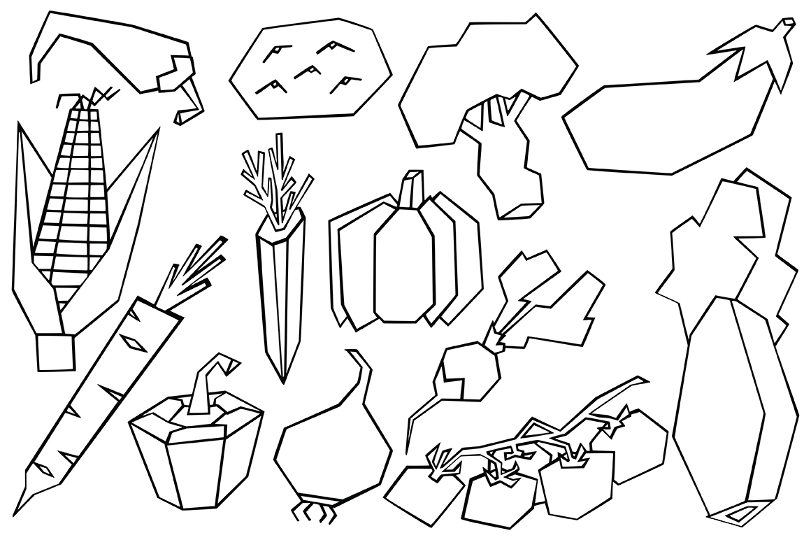 Geometric vegetables ~ Illustrations on Creative Market