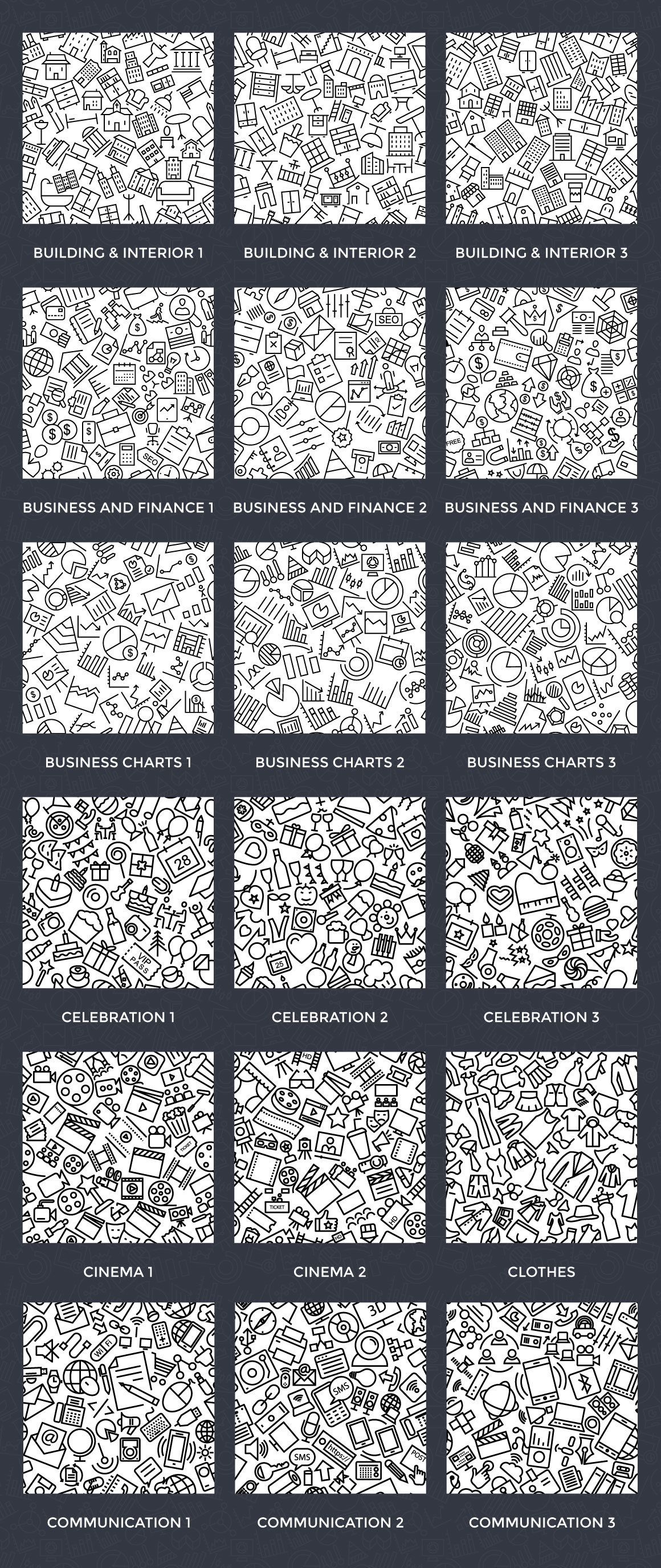 100+ Line Icon Patterns ~ Patterns on Creative Market