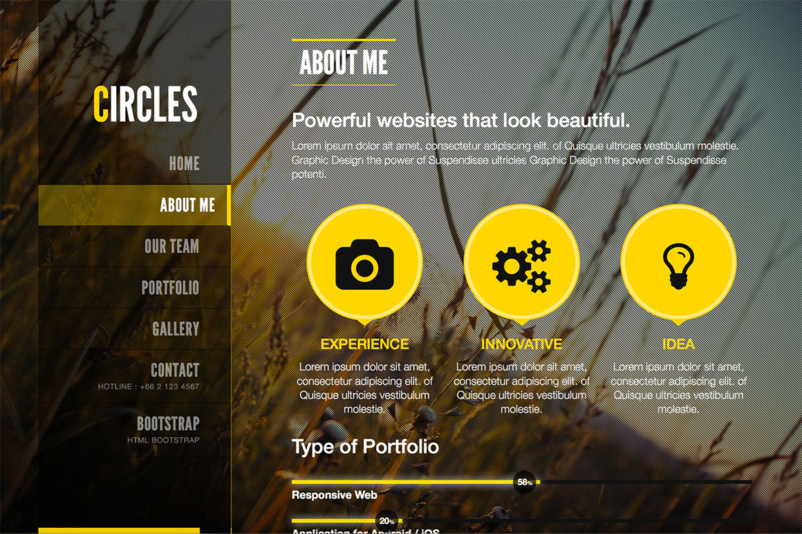 Circle - One Page Responsive ~ HTML/CSS Themes on Creative Market