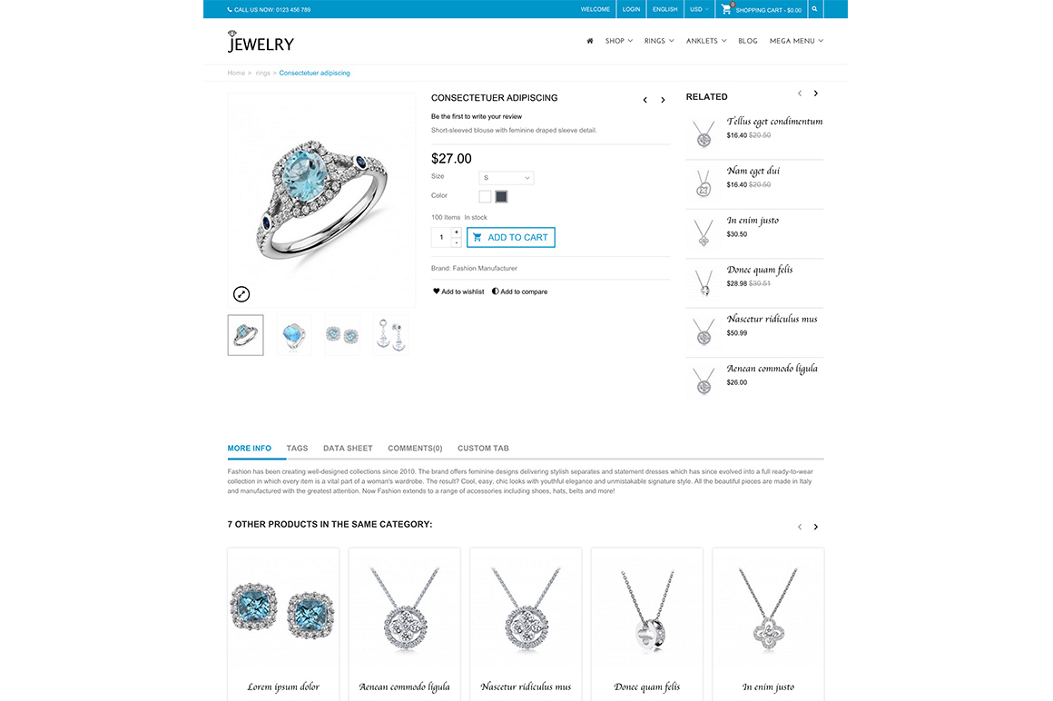 Jewelry-Responsive Prestashop Theme ~ Themes on Creative Market