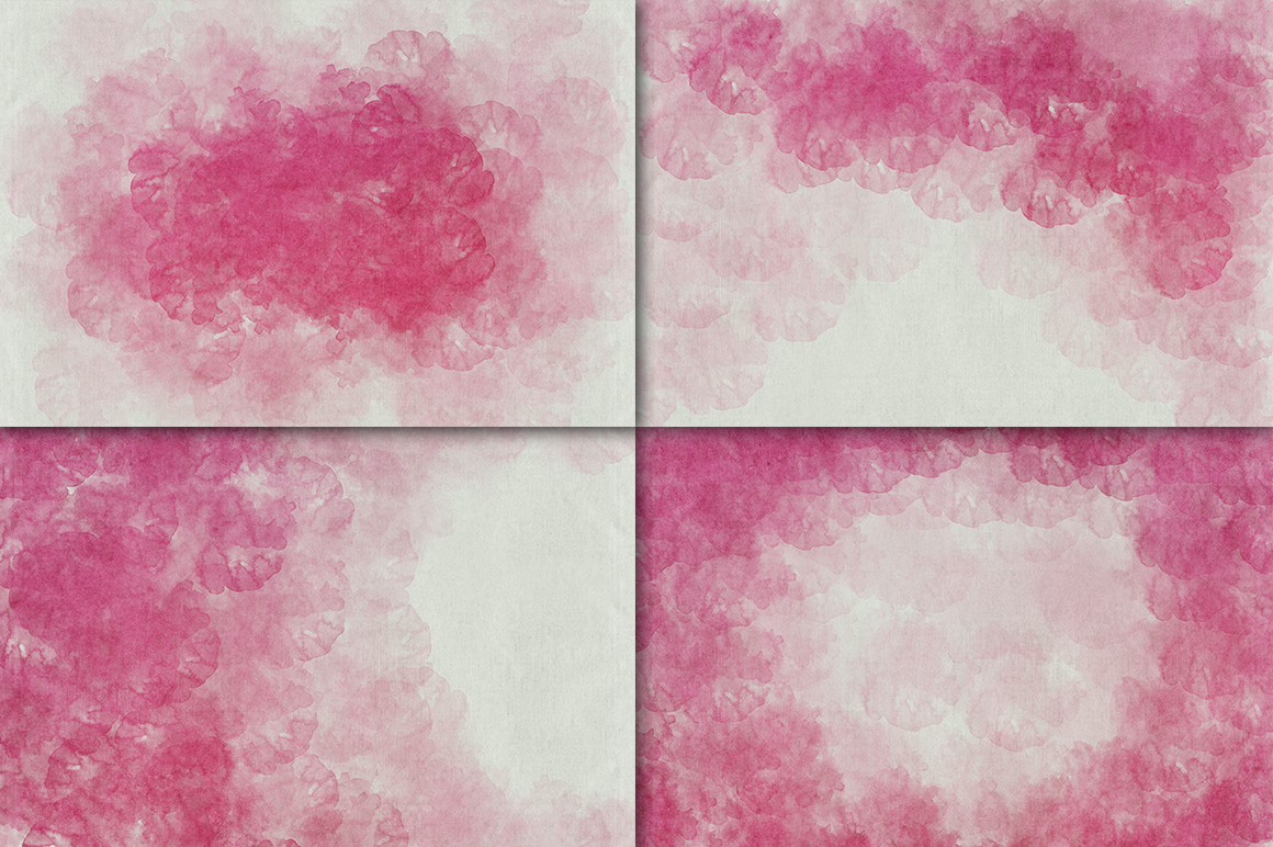 12 Pink Watercolors ~ Textures on Creative Market