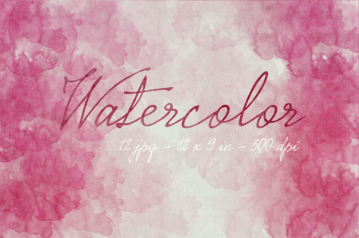 12 Pink Watercolors ~ Textures on Creative Market