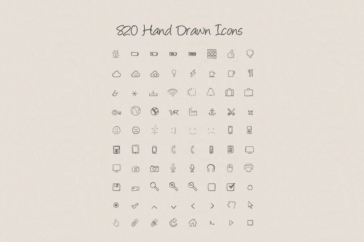 Hand Drawn Icons V.2 ~ Icons on Creative Market
