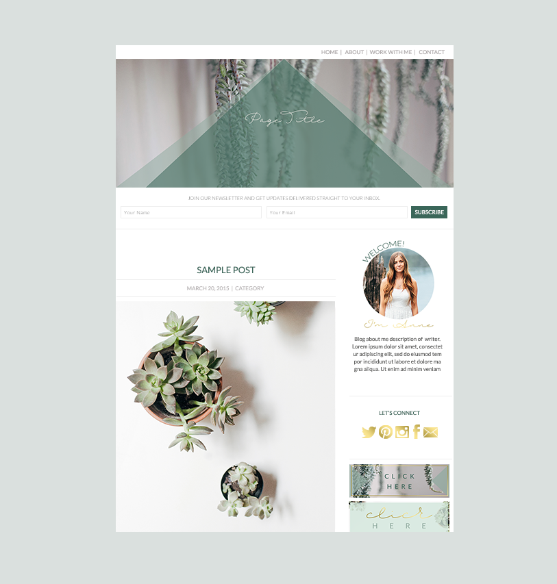 Succulent Forrest Website/Blog Kit ~ Website Templates on Creative Market